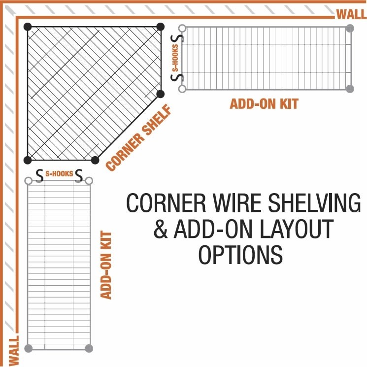 Chrome Corner Wire Shelf - 1836CRNC