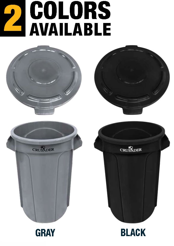 CRUSADER Round Trash Can - 55 Gal.*